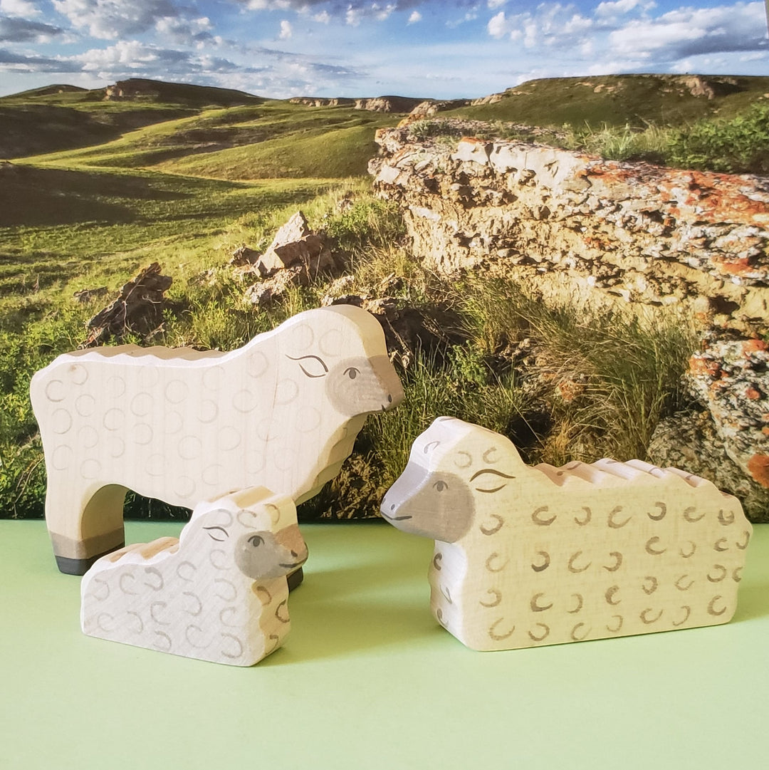 Sheep family-Set of 3-Holztiger – KidzyWudzy LLC.